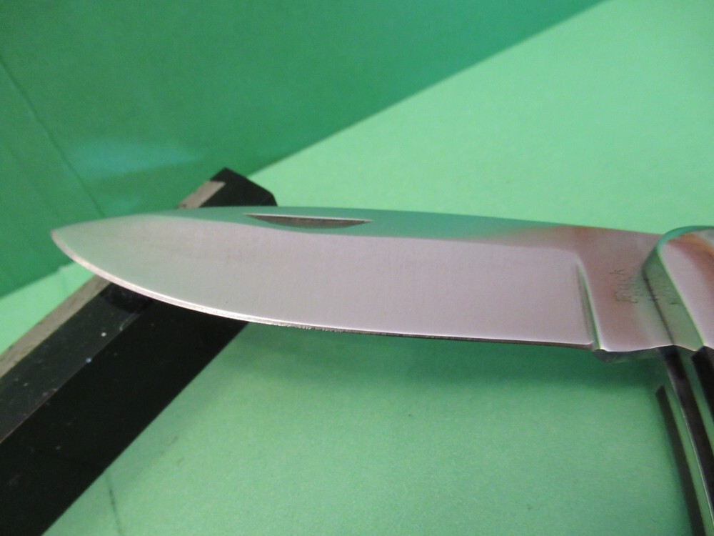 Buck Duke, English Script Stamp, Micarta Handles ,Pre Date Code Model #500