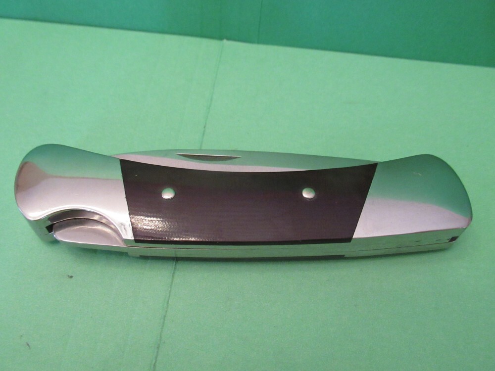 Buck Duke, English Script Stamp, Micarta Handles ,Pre Date Code Model #500