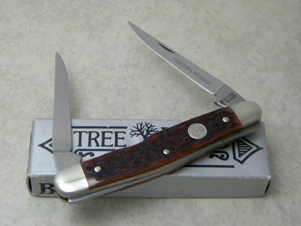Boker Solingen Germany Tree Brand 9572 Red Bone Carolina Muskrat Knife ...