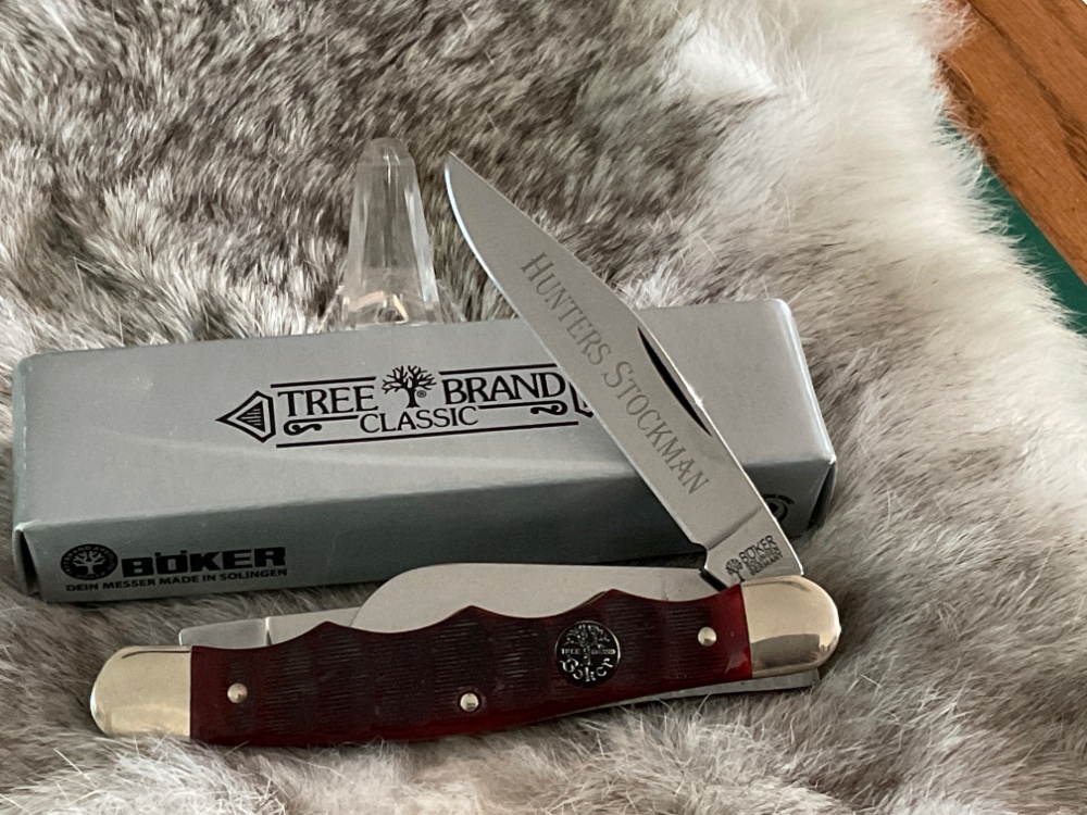 German Boker, The Hunters Stockman w/ Red Bone Handles -New in Original Box