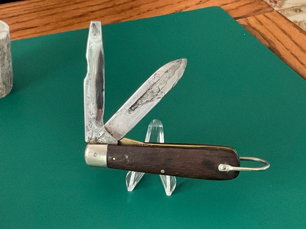VINTAGE KUTMASTER 2 BLADE STOCKMAN FOLDING POCKET KNIFE MADE IN UTICA ...