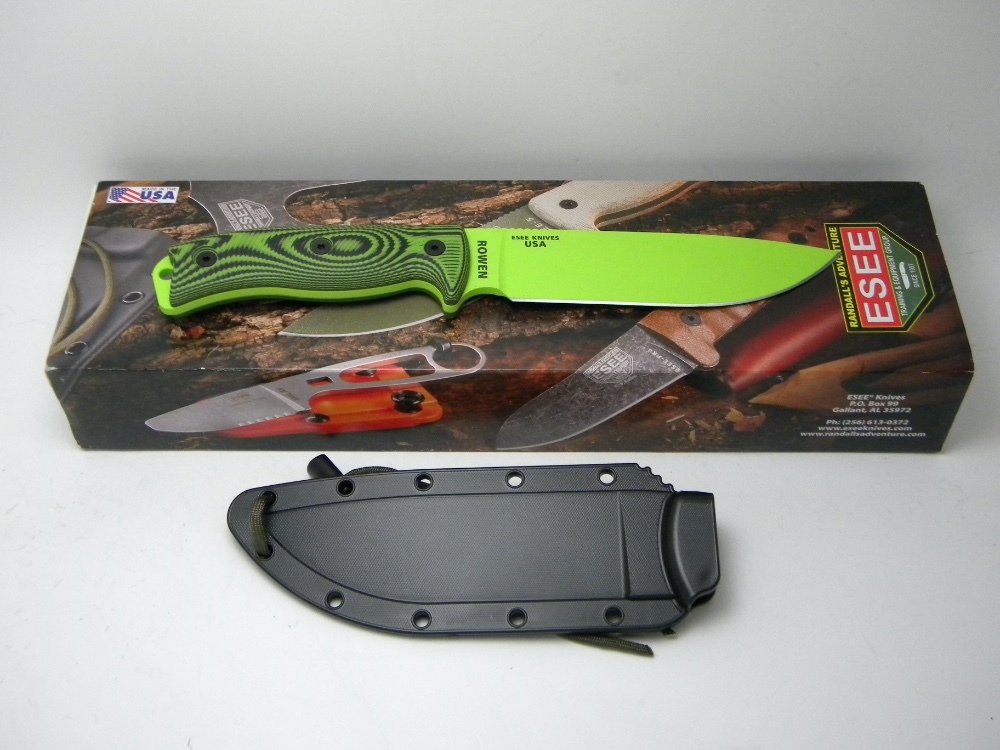 ESEE Knives USA 6PVG-007 Model 6 Venom Green Fixed Blade Sheath Knife ...