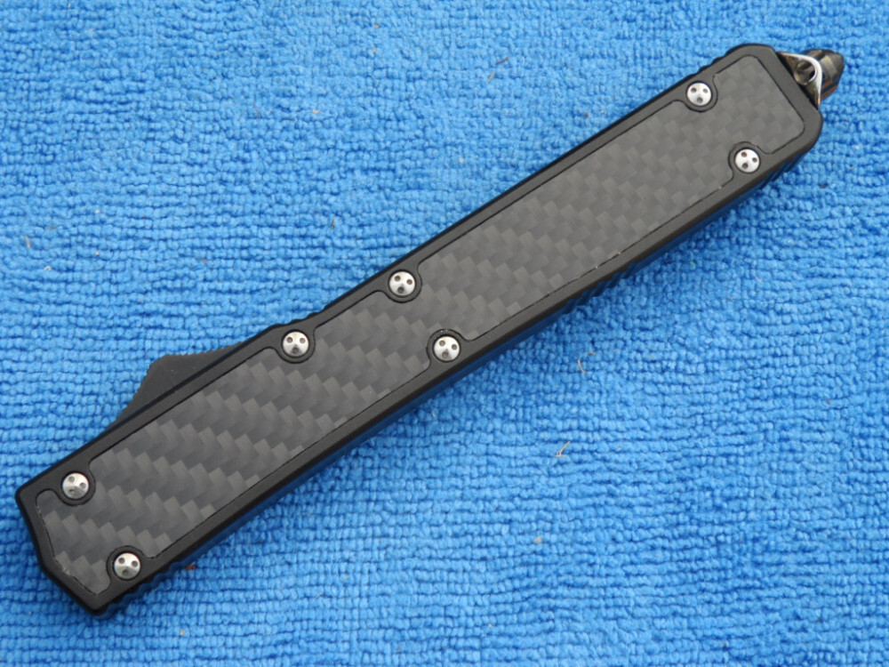 New 10.5" Dagger Blade OTF Black handle with carbon fiber insert II