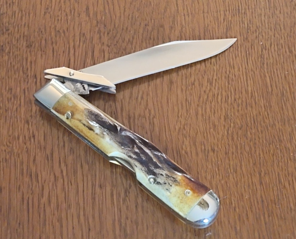 1971 CASE XX USA 5111 1/2 Stag CHEETAH Swing Guard Lockback Knife 9 ...