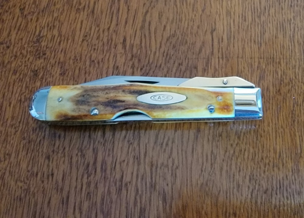 1971 CASE XX USA 5111 1/2 Stag CHEETAH Swing Guard Lockback Knife 9 ...