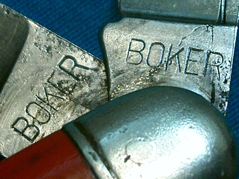 VINTAGE RED BOKER TREE BRAND STOCKMAN PUNCH FOLDING POCKET KNIFE KNIVES OLD