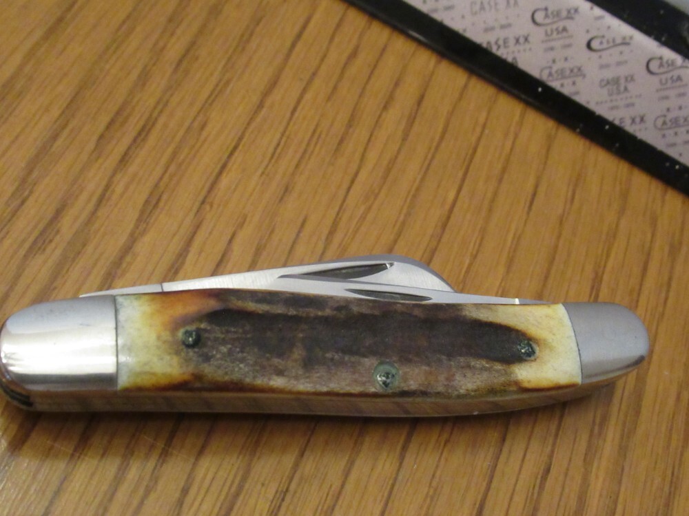 Case XX 1977 Blue Scroll Stag Handle Stockman Pattern # 5347HP SSP