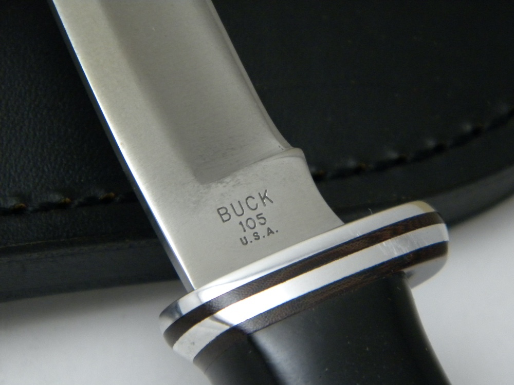 Buck 105 USA Black Pathfinder Fixed Blade Hunting Sheath Knife in Box ...