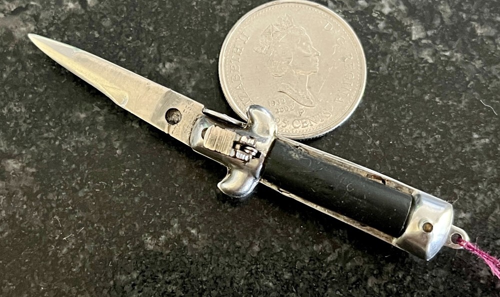 Miniature Lever Lock Switchblade Keychain Knife From Japan, Marked ...