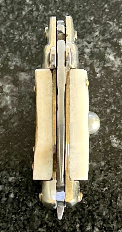 Miniature Switchblade Keychain Knife, Double Stamp INOX & ITALY, Stag ...