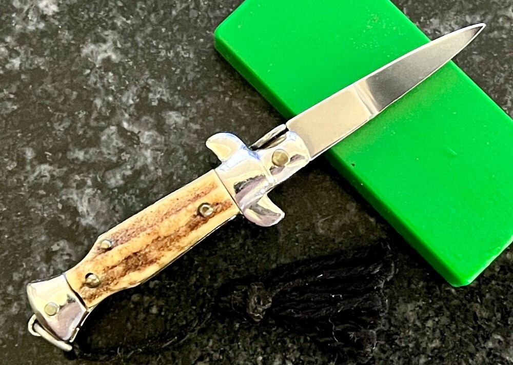 Miniature Italy Switchblade Keychain Knife, INOX Mark, Great Stag ...