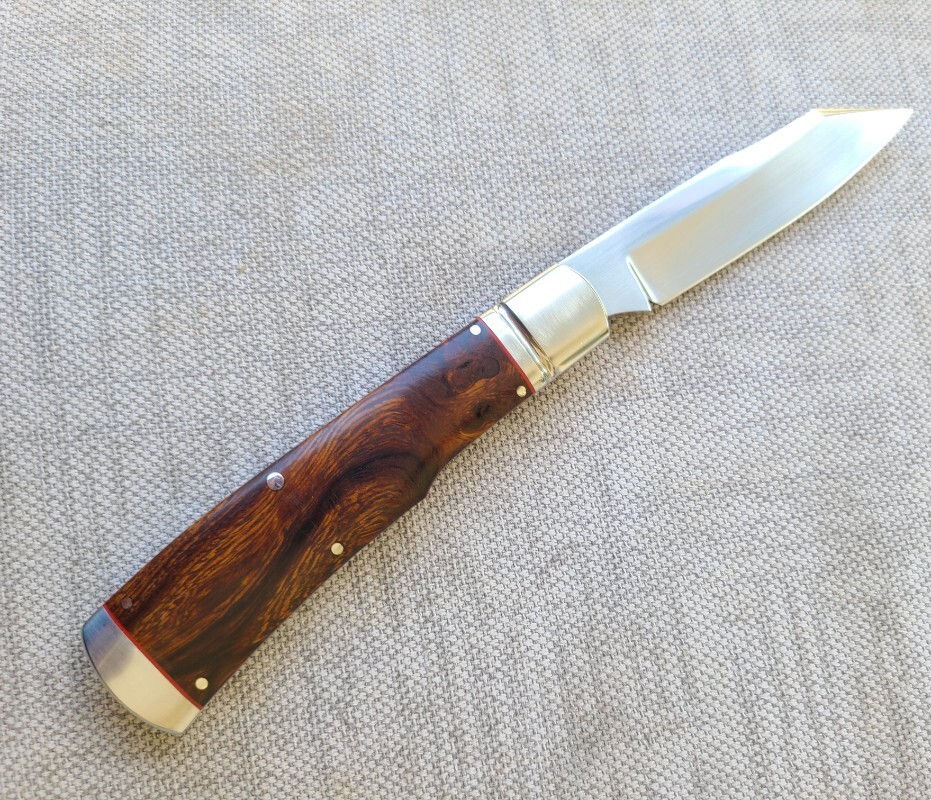 K'roo Custom Native Knife..4"..Desert Ironwood...rwl34. Filework..red ...