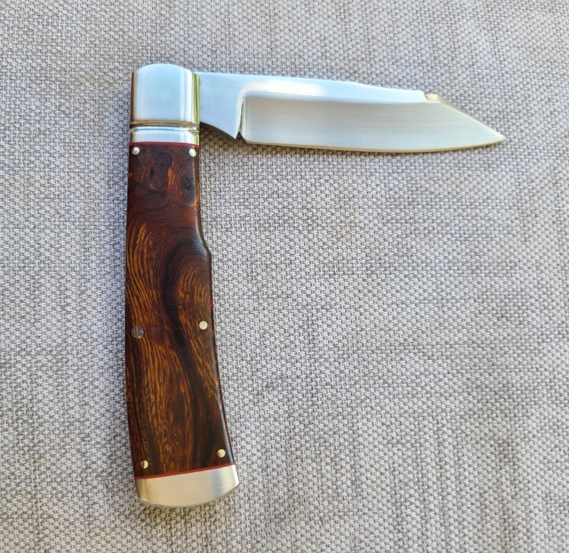 K'roo Custom Native Knife..4"..Desert Ironwood...rwl34. Filework..red ...