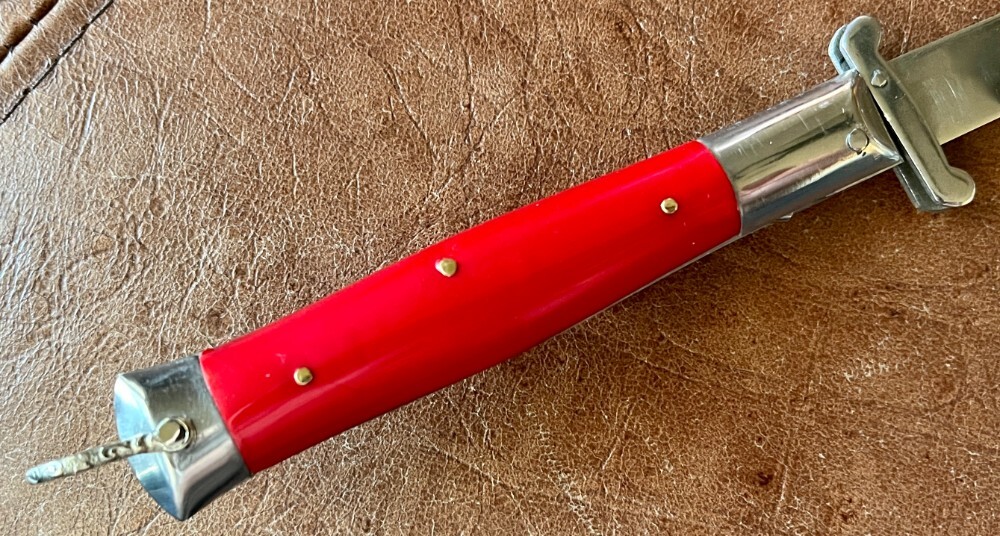 Rare Rizzuto Estileto Milano 7 Inch Switchblade Knife, Red Pearl Handle ...