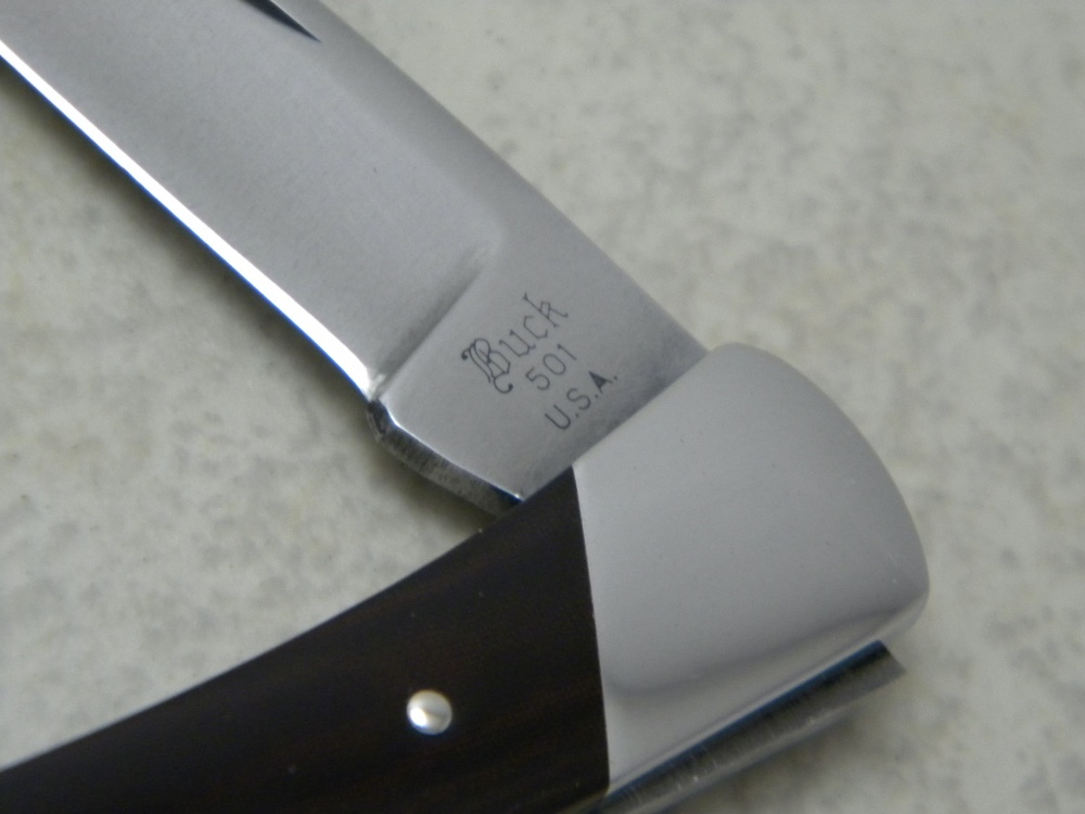 Buck USA Model # 501 Micarta Esquire Lockback Knife c.Pre-1986