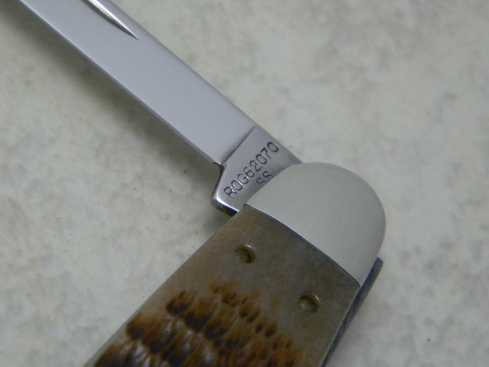 Case USA 1989 NKCA ROG 62070 SS Rogers Bone Large Sleeveboard Club Knife