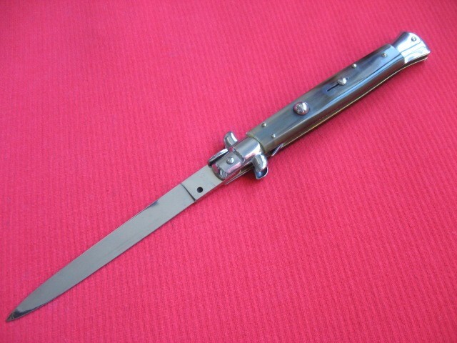 Vintage Italian 1980's 11" HORN Stiletto Switchblade Knife.