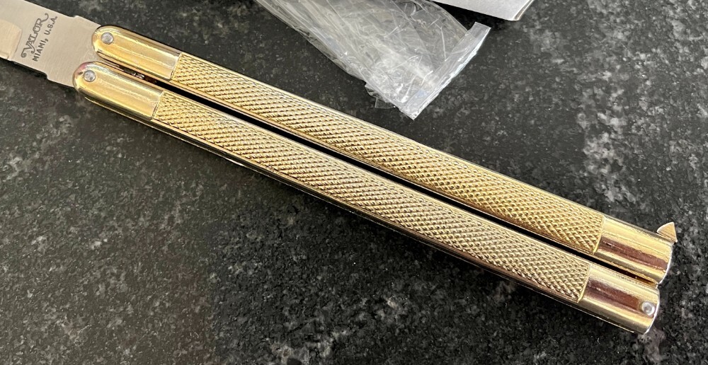 Vintage Valor Kamikaze Balisong Butterfly Knife, Japan, Model 591, Gold ...
