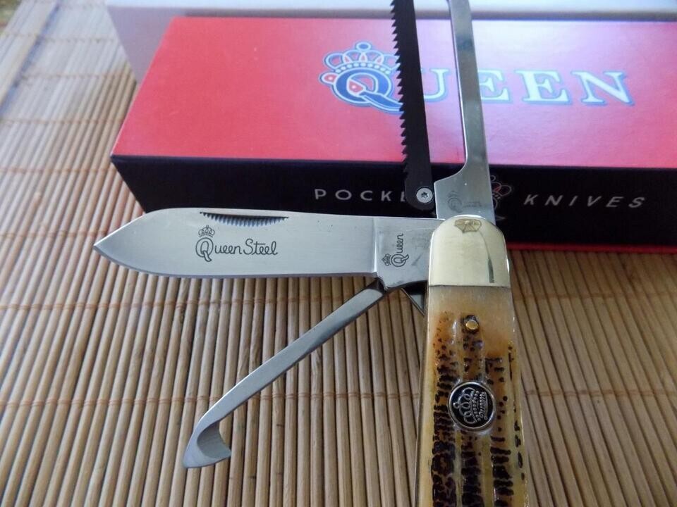 Queen Stag Gamecock Three blade knife QN10WB Knife---China