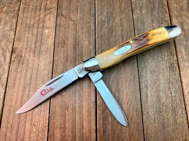 Case Red Letter Jack Knife #52087 Stag Red Blade Etch 1978 Set 3 Please ...