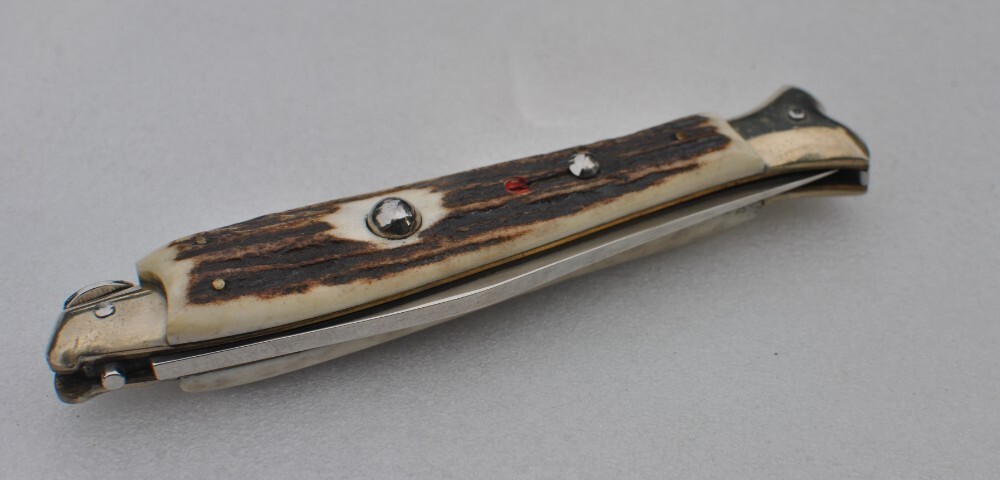 Fishtail Pick Lock AGA Campolin Mint Stag 5 3/8" Closed Perfect Red Dot ...