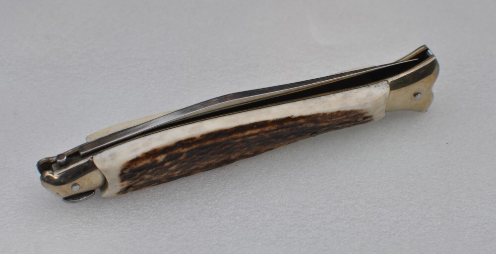 Fishtail Pick Lock AGA Campolin Mint Stag 5 3/8" Closed Perfect Red Dot ...