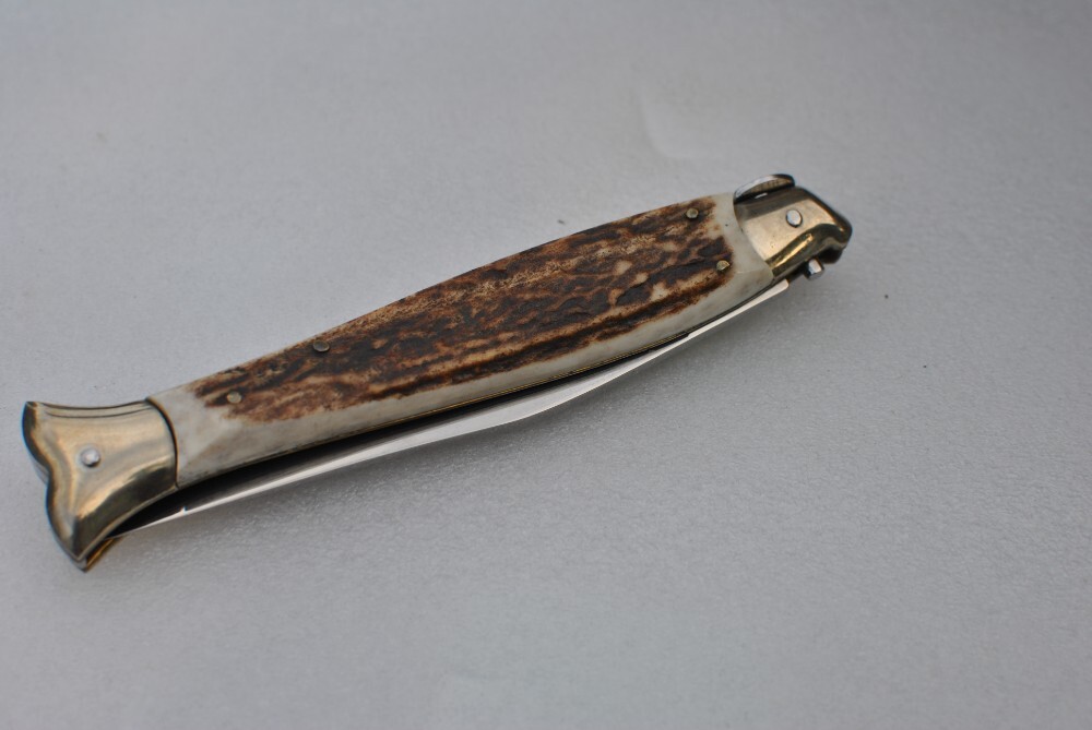 Fishtail Pick Lock AGA Campolin Mint Stag 5 3/8" Closed Perfect Red Dot ...