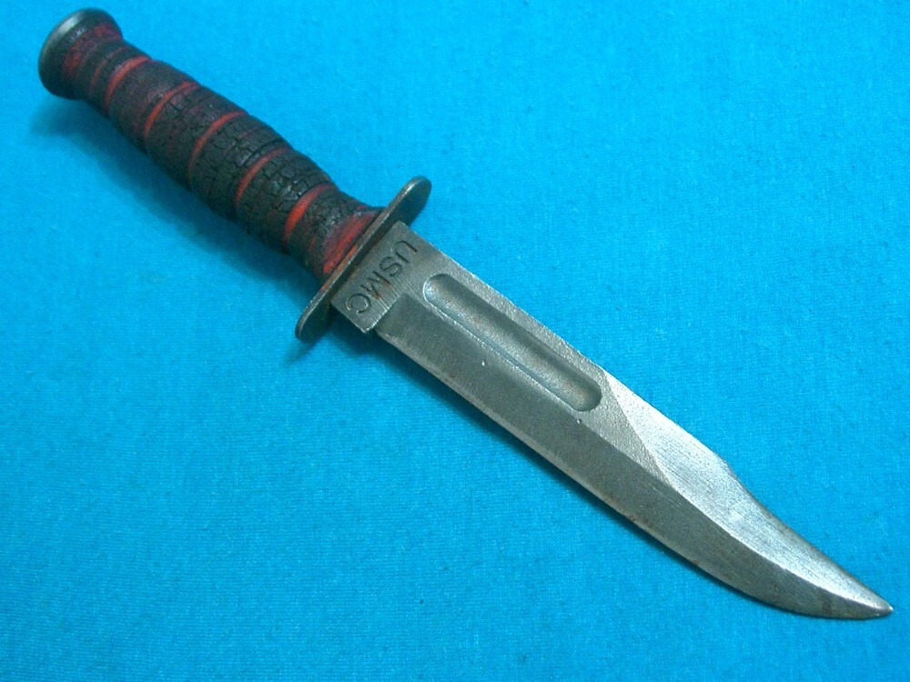 VINTAGE KABAR KA-BAR USMC 3572 SMALL FIXED BLADE HUNTING SKINNING ...