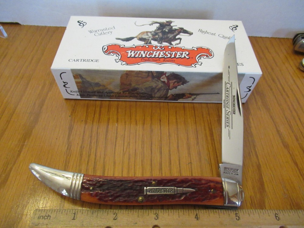 Winchester 1992 Large Texas Toothpick Burnt Orange Bone Pattern # W18 19100