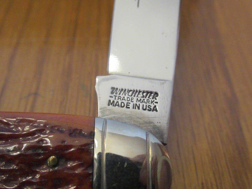 Winchester 1992 Large Texas Toothpick Burnt Orange Bone Pattern # W18 19100