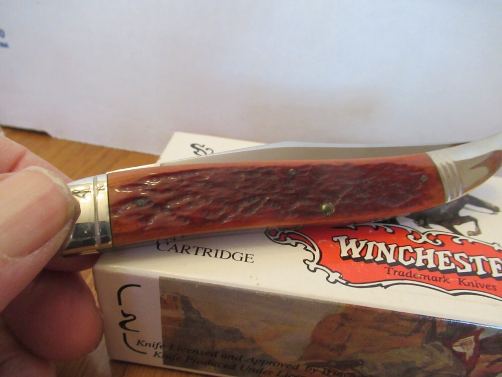 Winchester 1992 Large Texas Toothpick Burnt Orange Bone Pattern # W18 19100