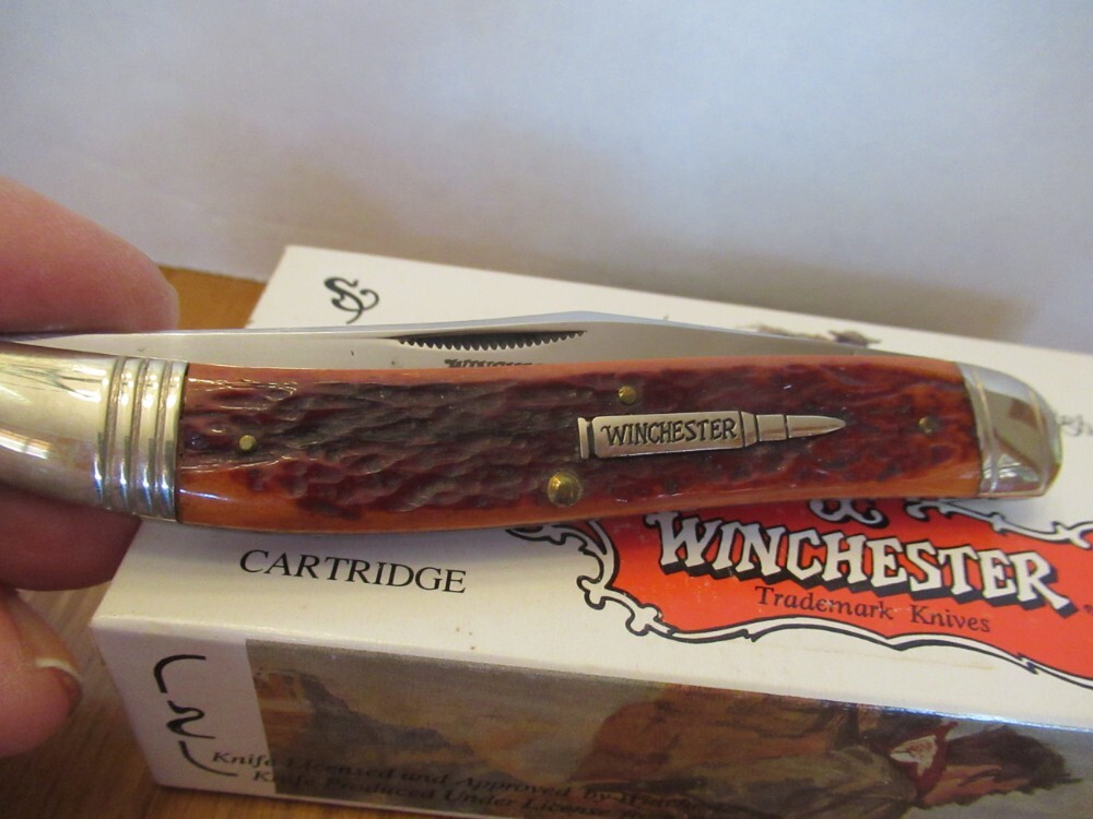 Winchester 1992 Large Texas Toothpick Burnt Orange Bone Pattern # W18 19100