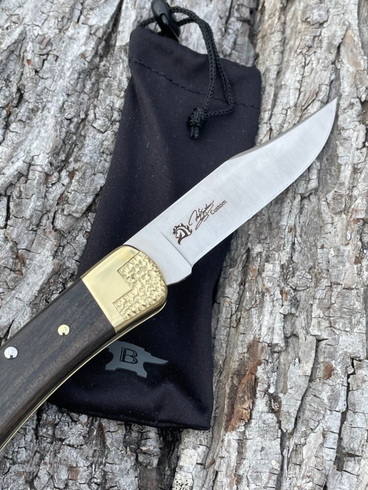 BUCK 110 * YELLOWHORSE CUSTOM RUBY GEM AUTOMATIC KNIFE W/ENGRAVED STAIR ...