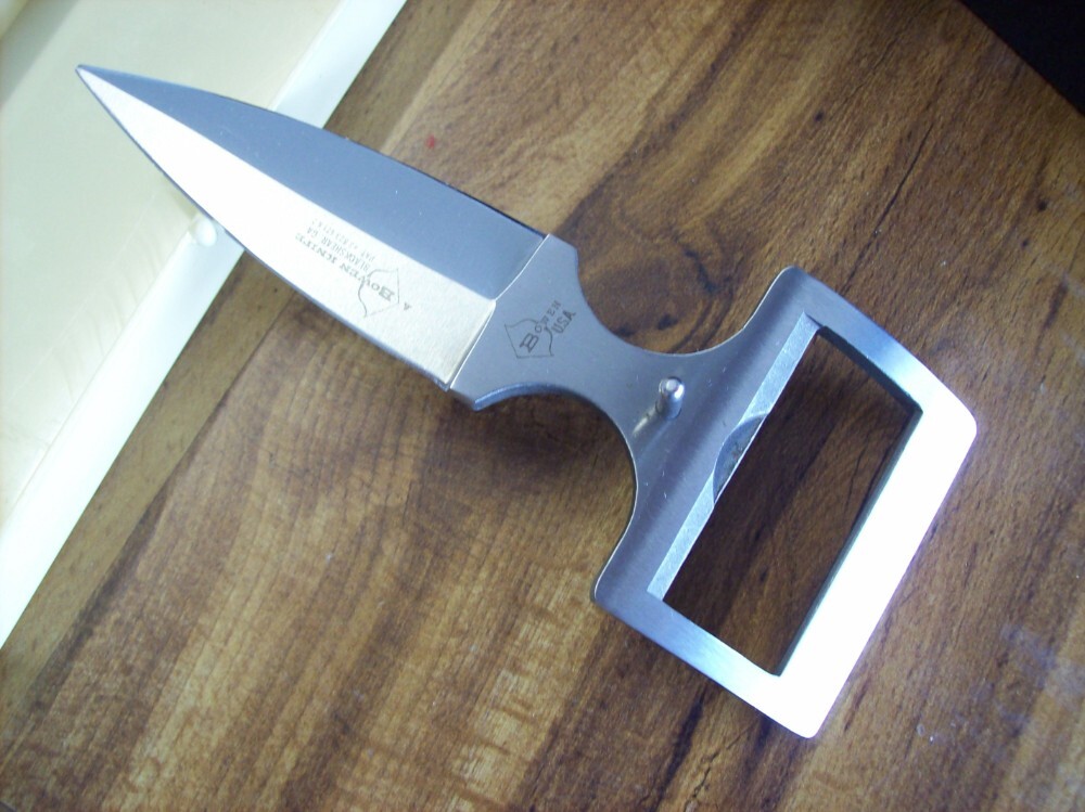 Bowen Knife U.S.A. Belt Buckle Push Dagger UNUSED W/2 Belts 40 & 44