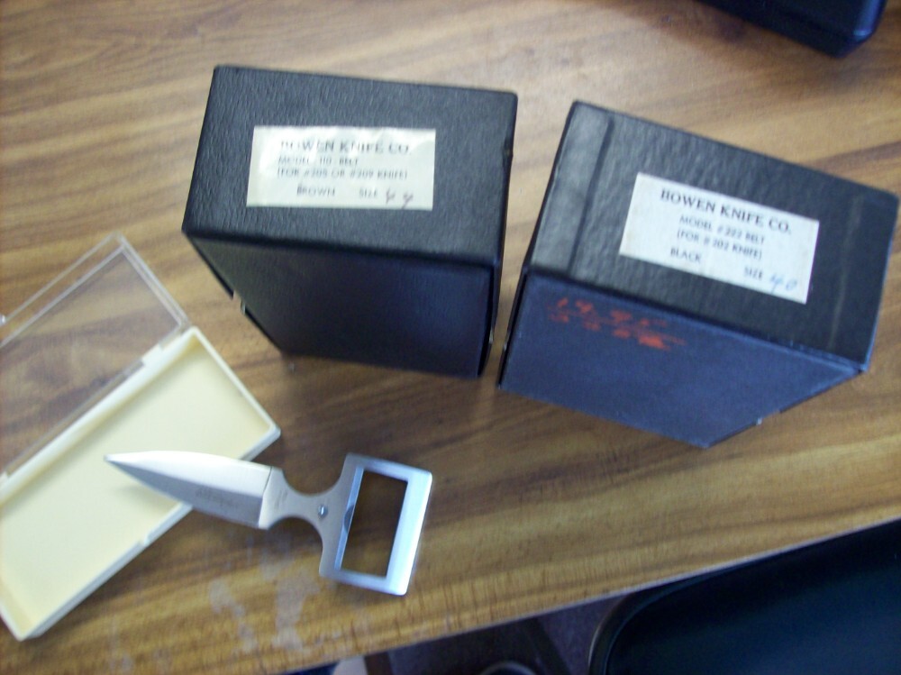 Bowen Knife U.S.A. Belt Buckle Push Dagger UNUSED W/2 Belts 40 & 44