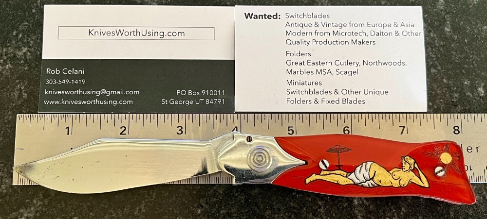Unique Russian Prison Knife (RPK) Switchblade, Hand Painted Pin Up Girl ...