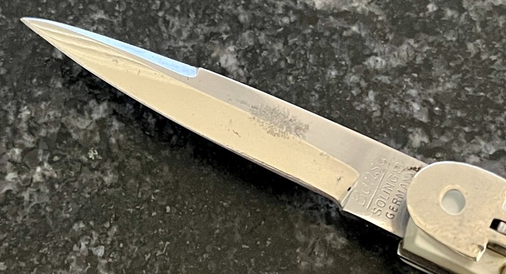 Rare Miniature Bonsa Lever Lock Switchblade Knife, Germany, 4.75 Inch, Used