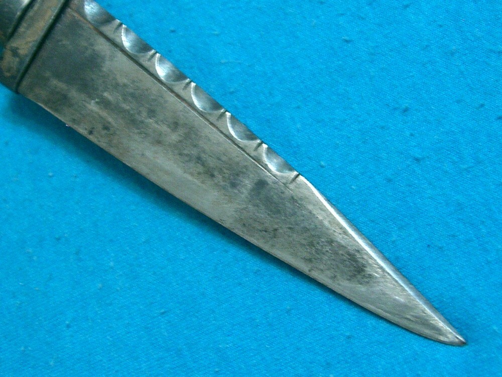 ANTIQUE VINTAGE STAG SCOTTISH SGIAN DUBH DAGGER BOOT SOCK FIXED BLADE ...