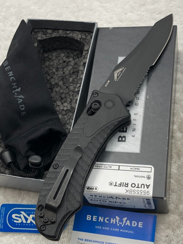 Benchmade 9555SBK Auto Rift Tactical Knife New In Box Made In USA ...