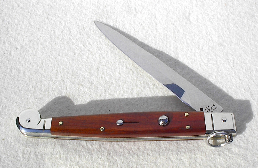 AGA CAMPOLIN 12" AUTO ITALIAN SICILIANO FIGHTING KNIFE SANTOS MAHOGANY ...
