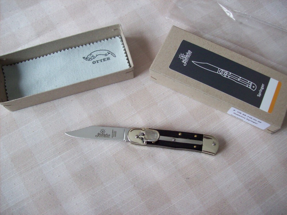 Hubertus Knife Solingen, Germany Small 08 Exotic Black Ebony Wood 5 3/4 ...