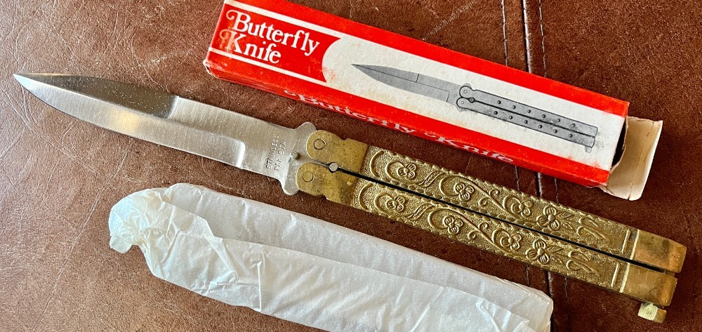 Vintage Balisong Butterfly Knife From Pakistan, Nice Brass Handles ...