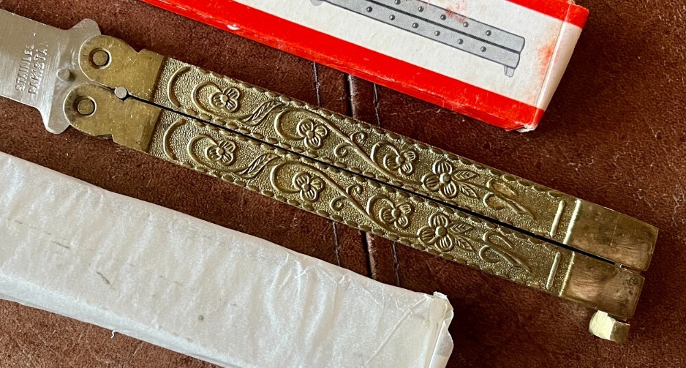 Vintage Balisong Butterfly Knife From Pakistan, Nice Brass Handles ...