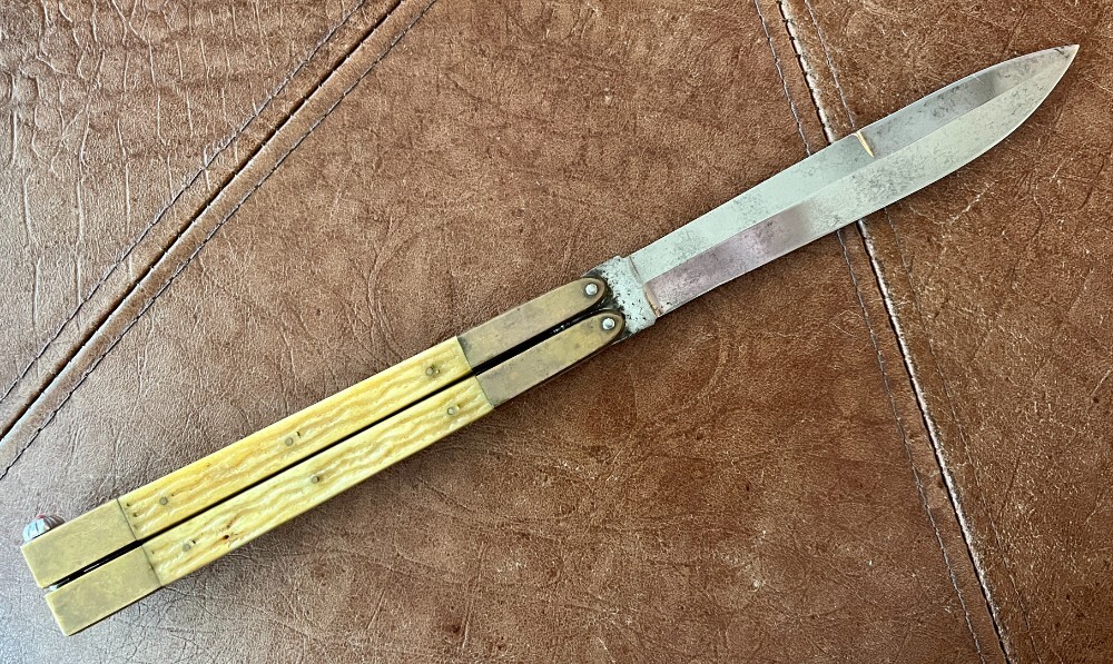 Large Vintage Filipino Handmade (FHM) Balisong aka Butterfly Knife ...