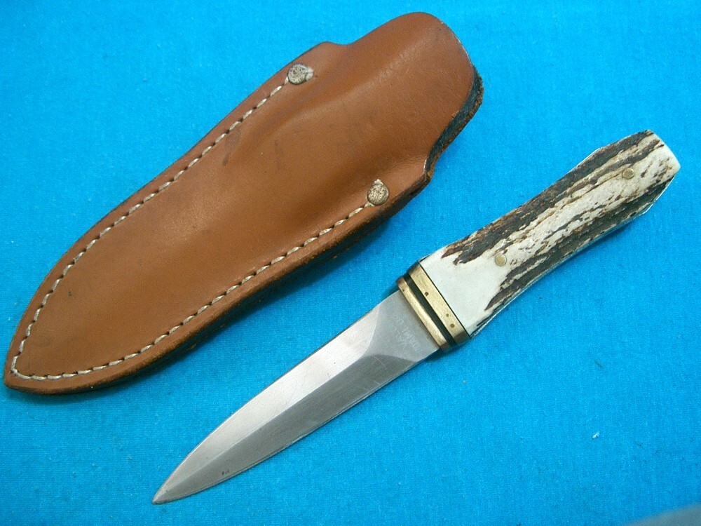 VINTAGE VALOR MIAMI USA JAPAN 436 STAG ANTLER FIXED BLADE DIRK DAGGER ...