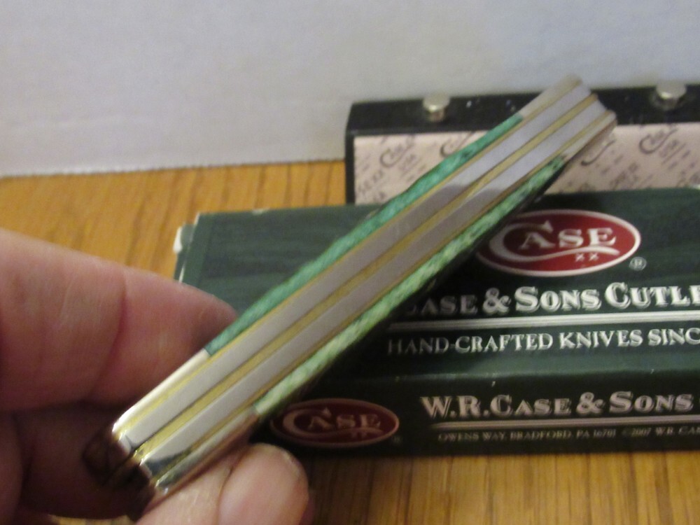 2008 Case XX Cigar Gunboat Canoe Serial # 068 Green Bone Pattern # 6394 SS