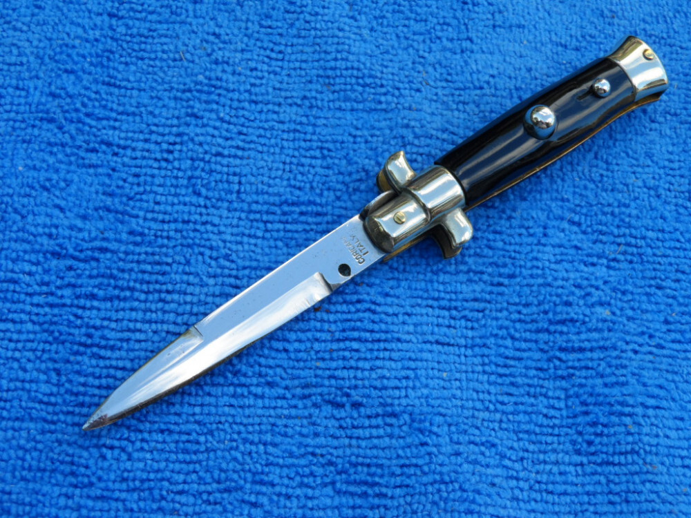 5-1/2" Black Shell wrap Coricama Picklock Stiletto knife-super rare stamp