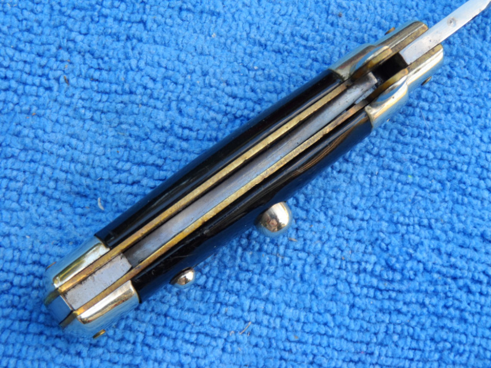 5-1/2" Black Shell wrap Coricama Picklock Stiletto knife-super rare stamp