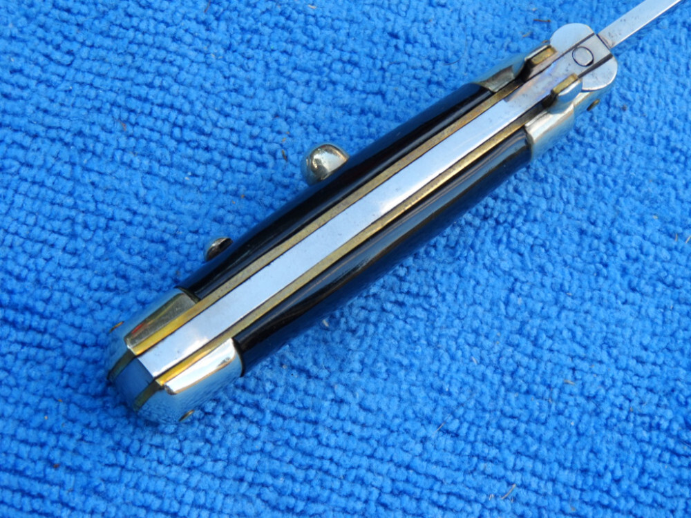 5-1/2" Black Shell wrap Coricama Picklock Stiletto knife-super rare stamp