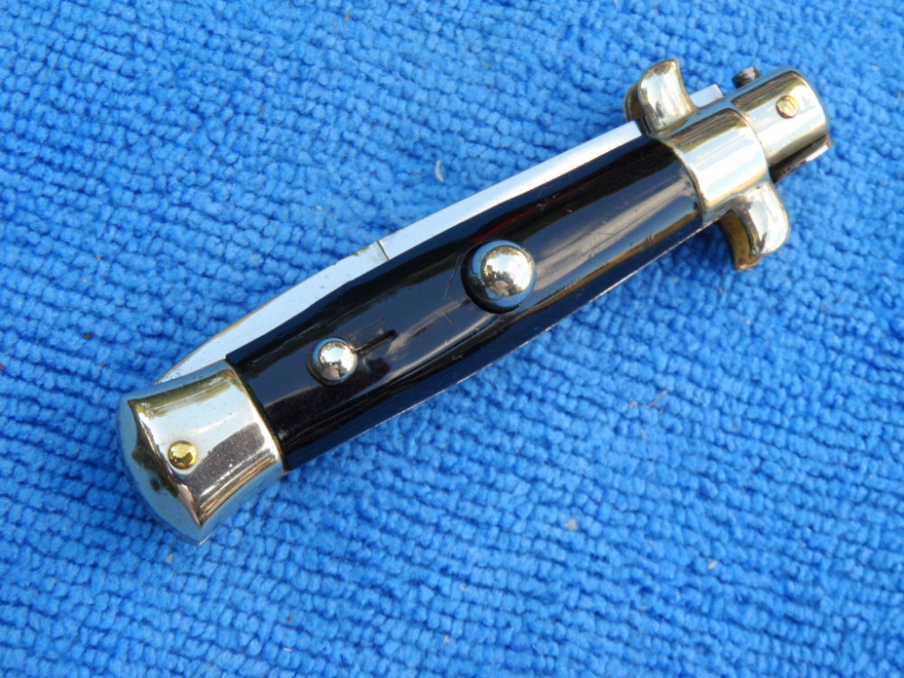 5-1/2" Black Shell wrap Coricama Picklock Stiletto knife-super rare stamp